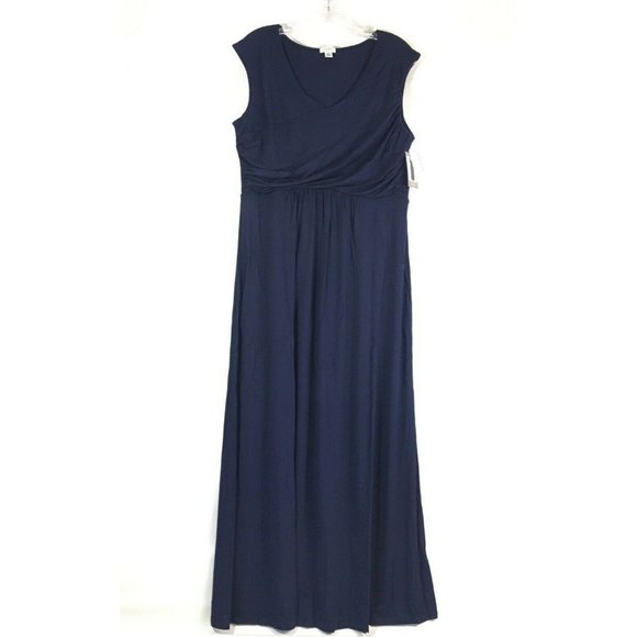 Spense Dresses Spense Womens Sleeveless Maxi Dress Large Navy Blue